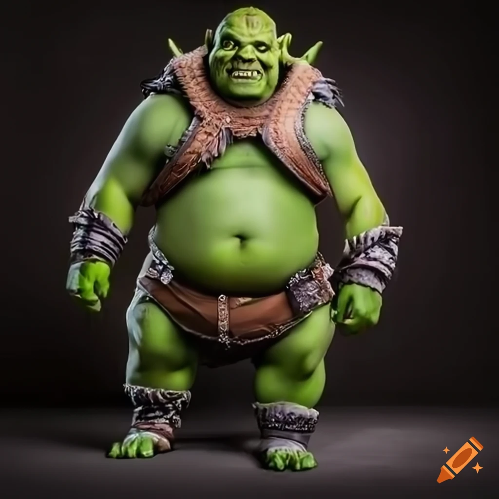 Half-orc ranger character inspired by joe rogan on Craiyon