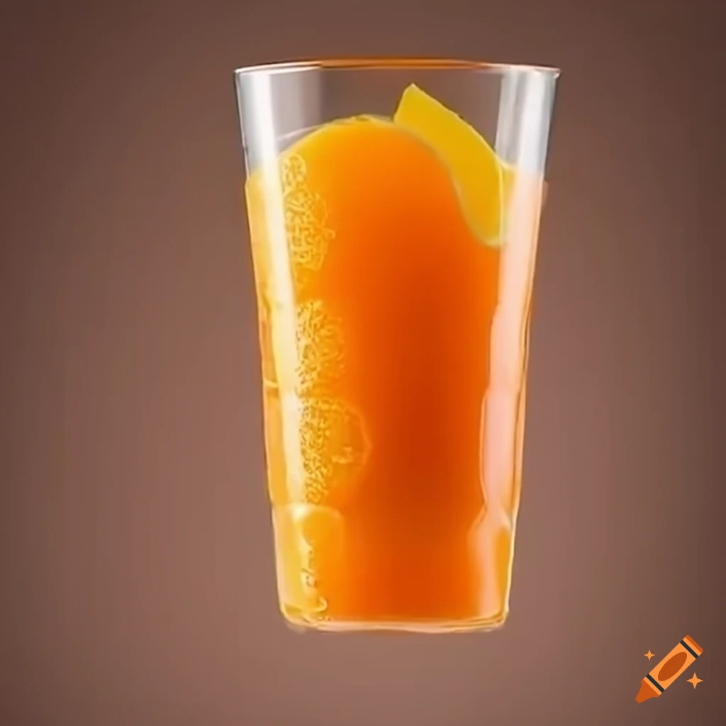 Mirinda soft drink with full orange juice inside on Craiyon