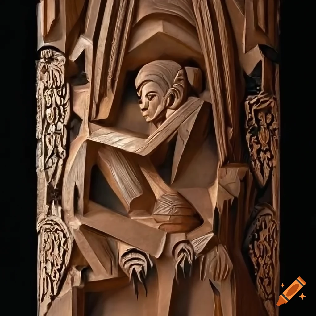 Detailed 'architectural stave carving' artwork inspired by zelda game ...