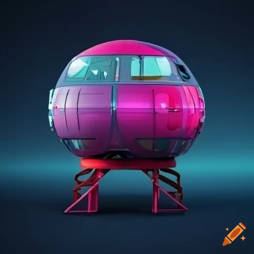 Retro futuristic pod space colony structures