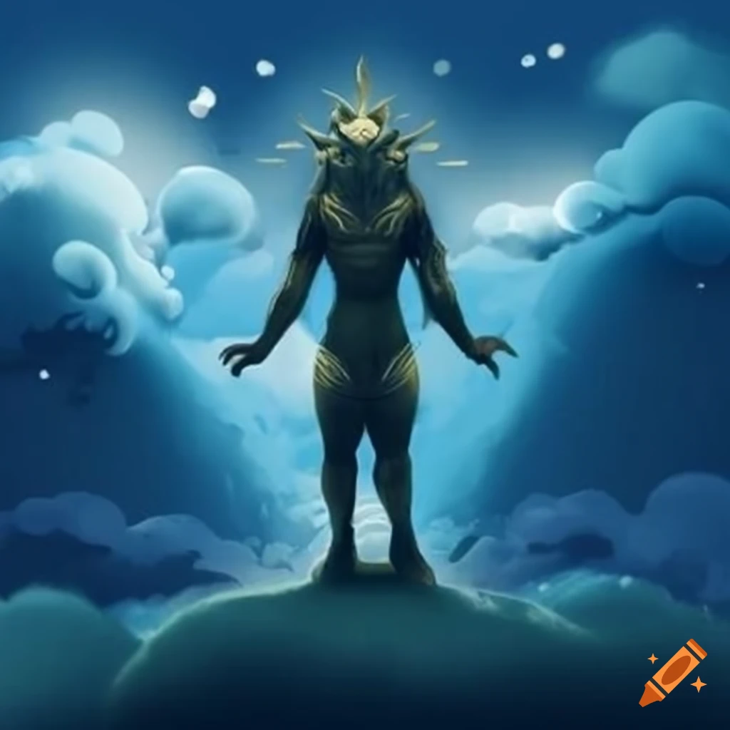 Cloud-made mythical beings on Craiyon