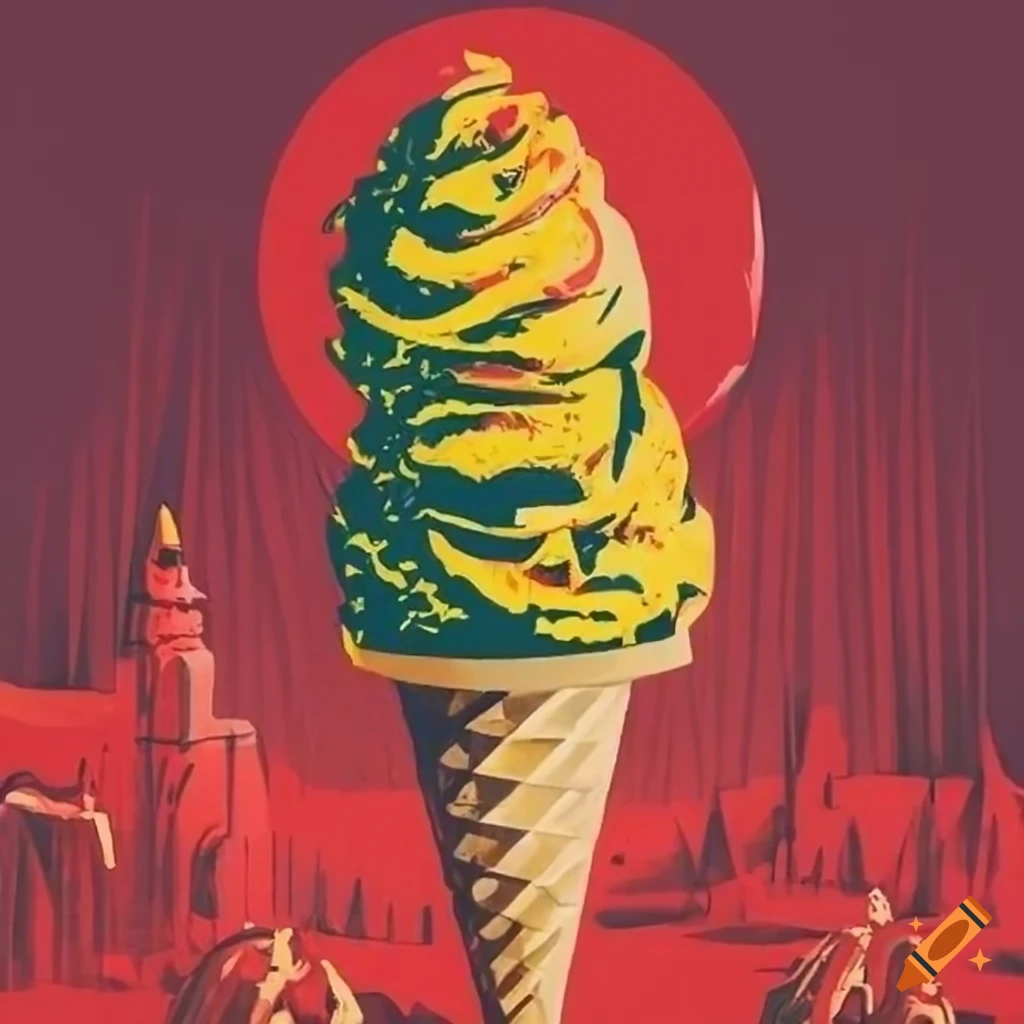 Vintage halloween ice cream in soviet propaganda style on Craiyon