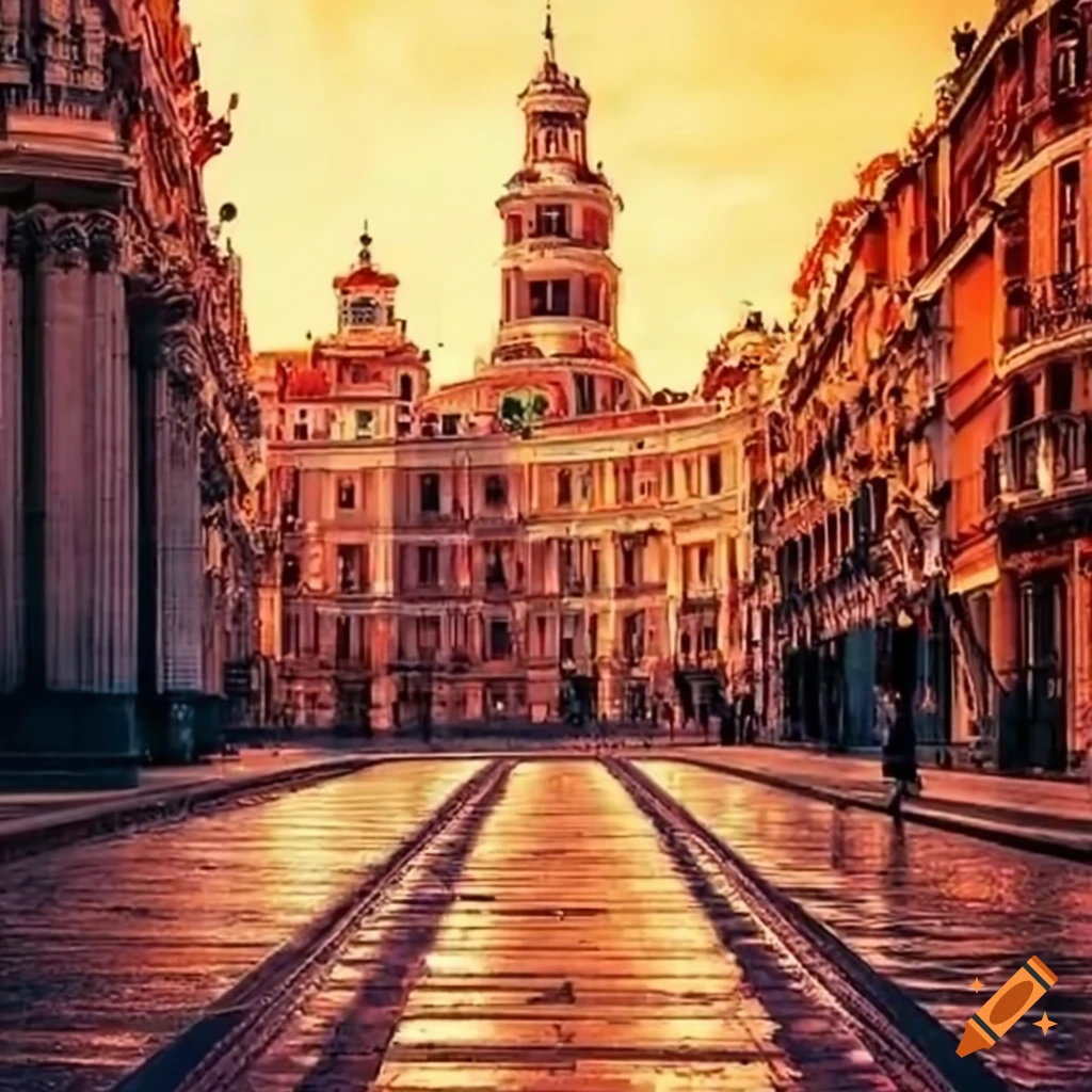 View of modern and colorful madrid city in spain on Craiyon