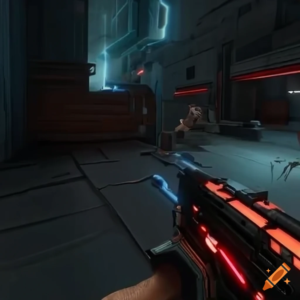 Boomer shooter fps gameplay in 16-bit graphics on Craiyon