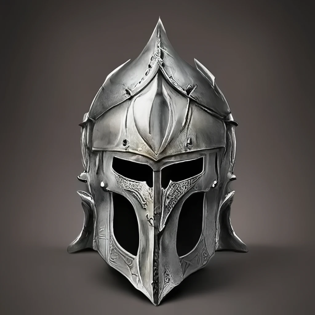 Evil knight helmet illustration on Craiyon