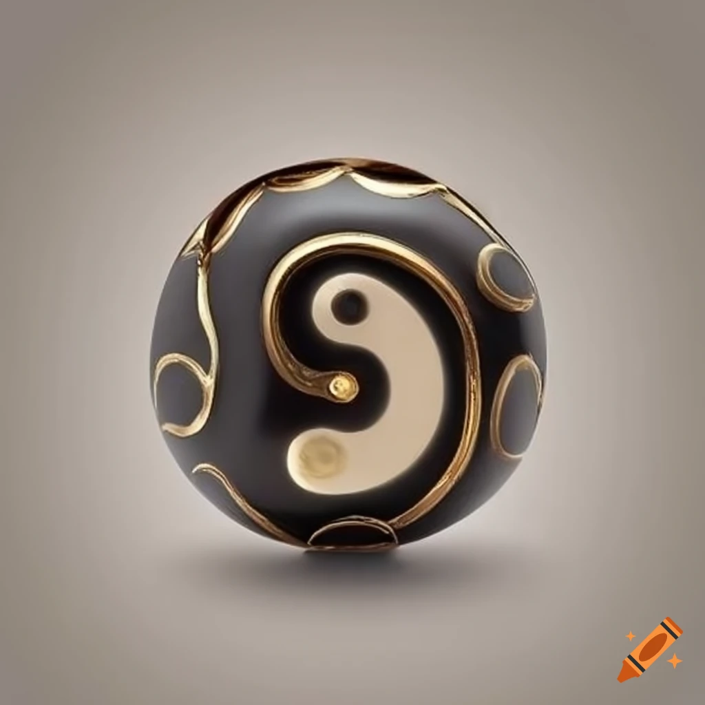 Gold and brown ancient roman style ying yang jewel on Craiyon