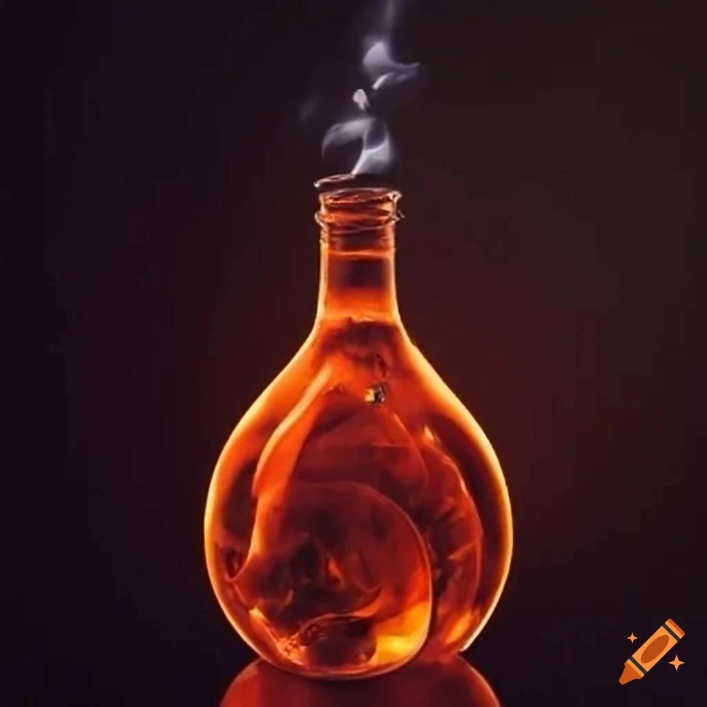 Exploding round purple magic potions bottle on Craiyon