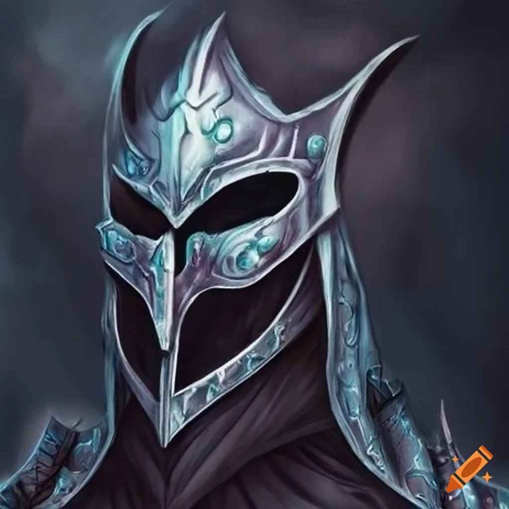 Evil knight helmet in fantasy style