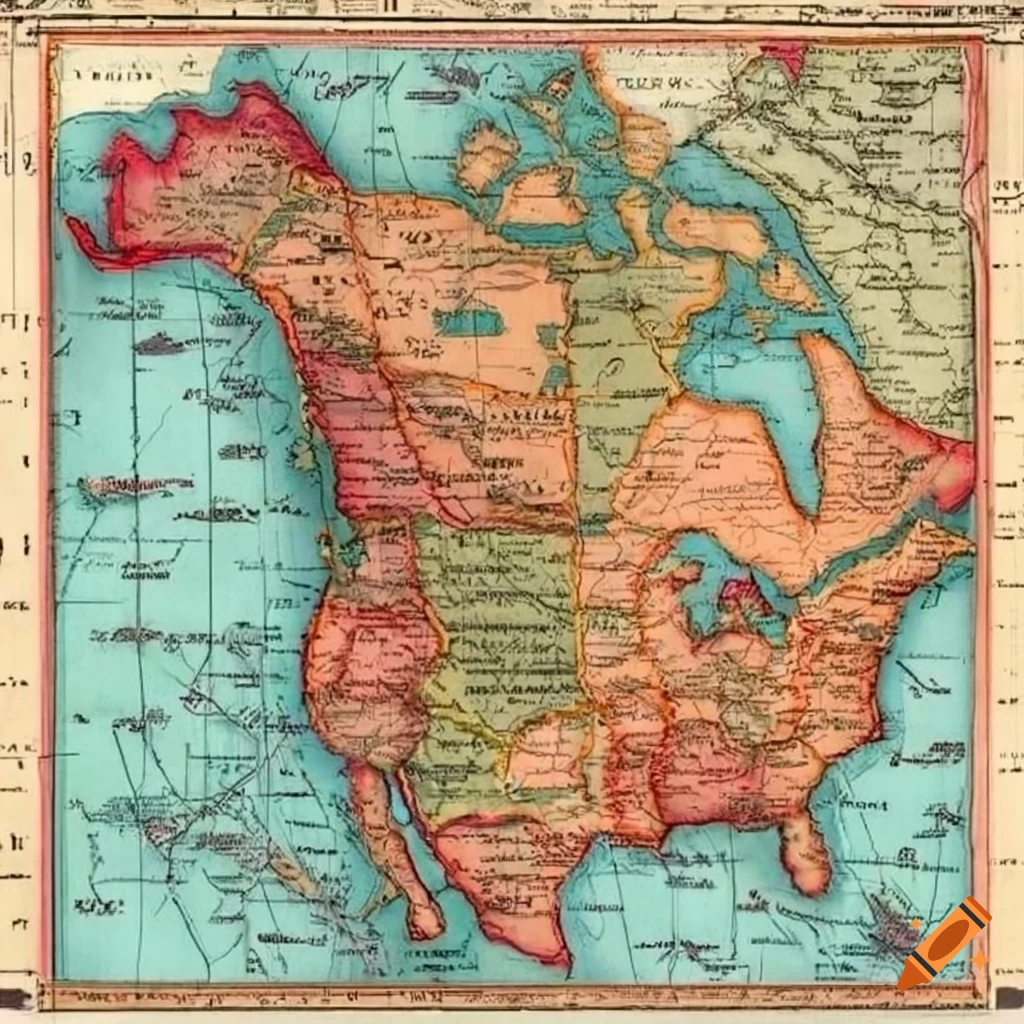 Historic map of country boundaries in 1914 on Craiyon