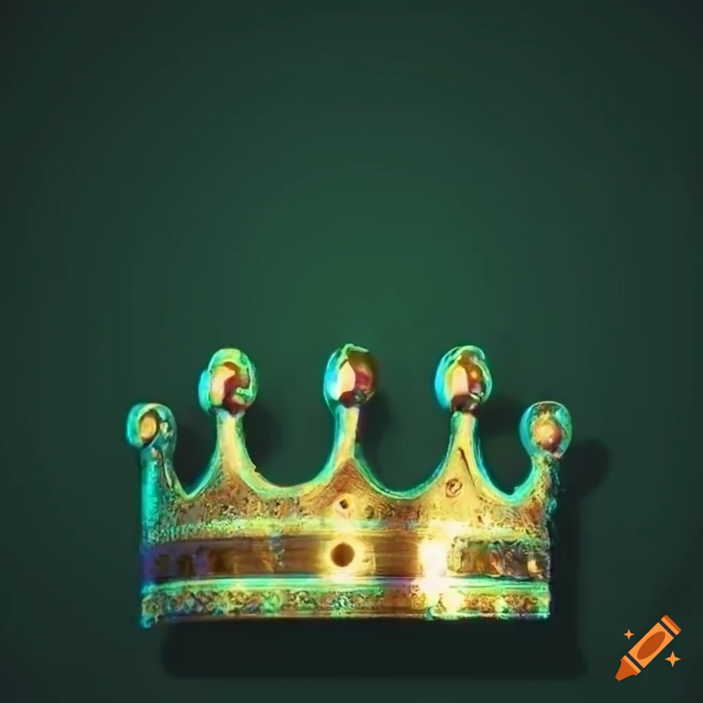 Grungy medieval crown with glitchy textures on Craiyon