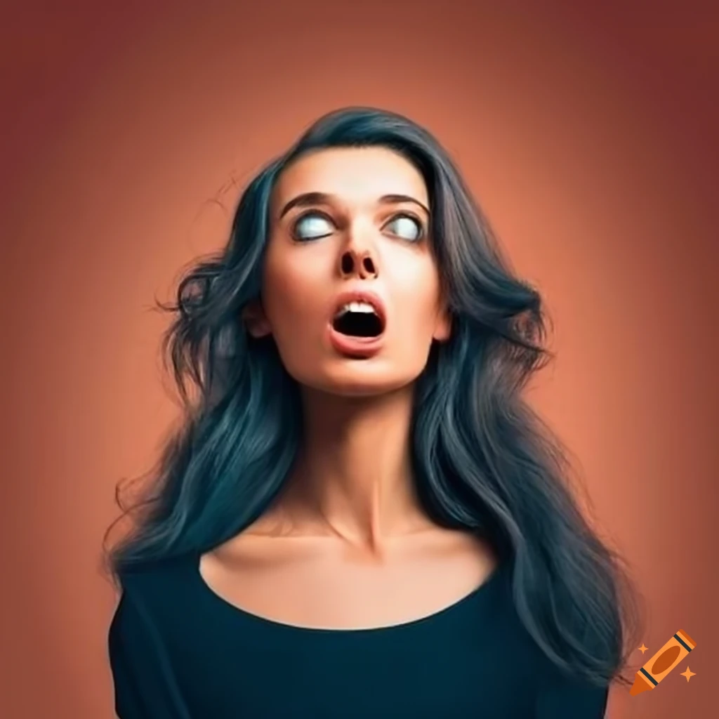 Blissful expression of a woman on Craiyon