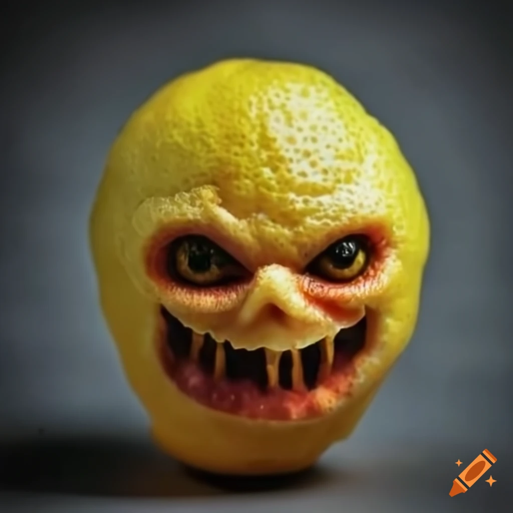 Illustration of an evil lemon on Craiyon