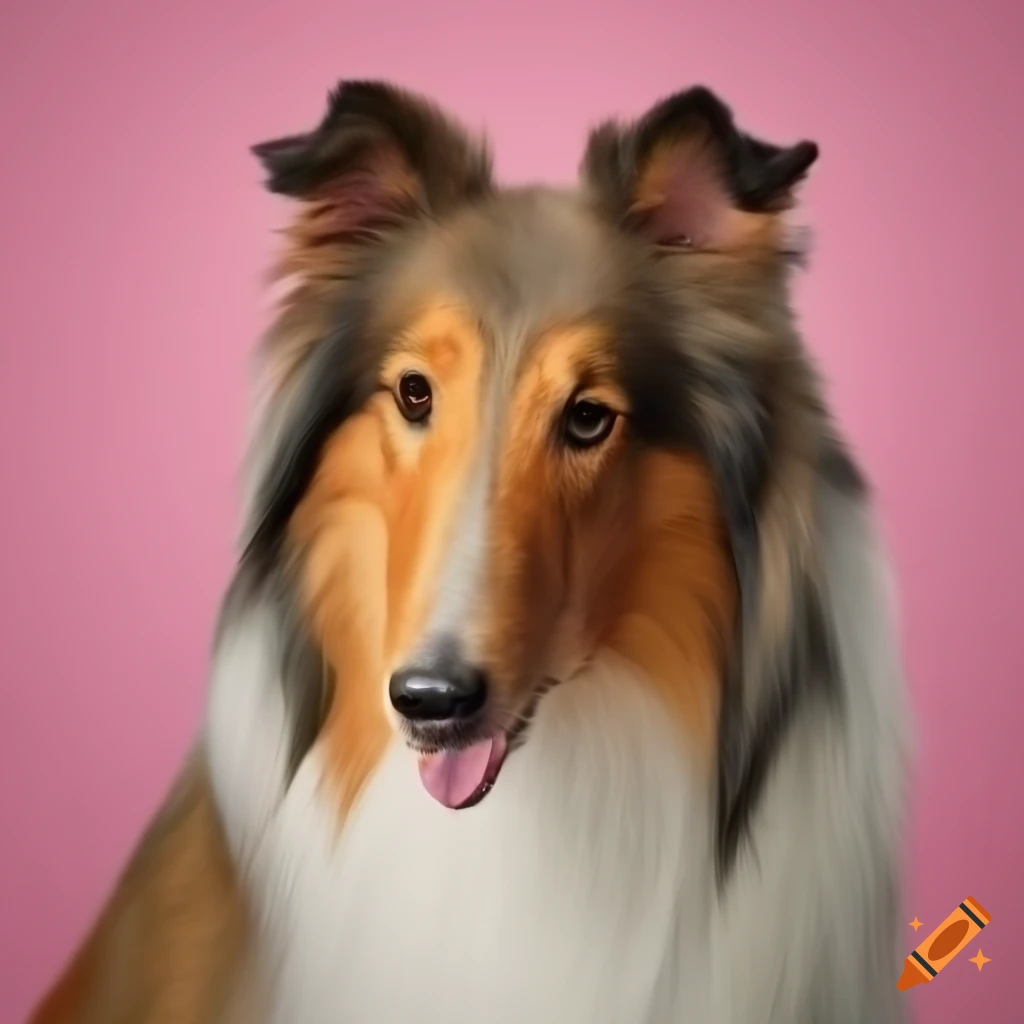 Fluffy collie with a glamorous glow on Craiyon