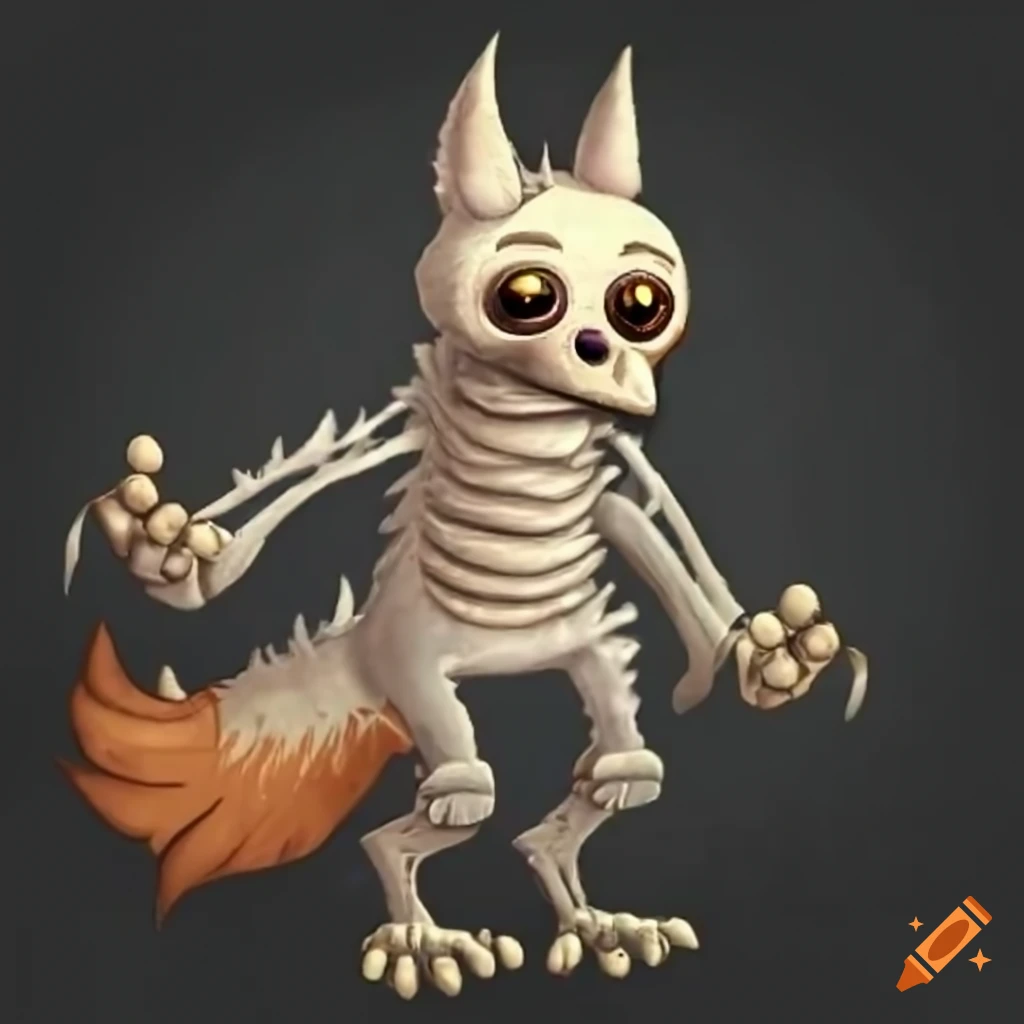 Detailed fire devil with fox head and flames, inspired by legend of ...