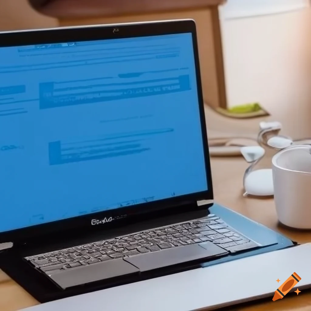 Laptop with a web design editor running on Craiyon