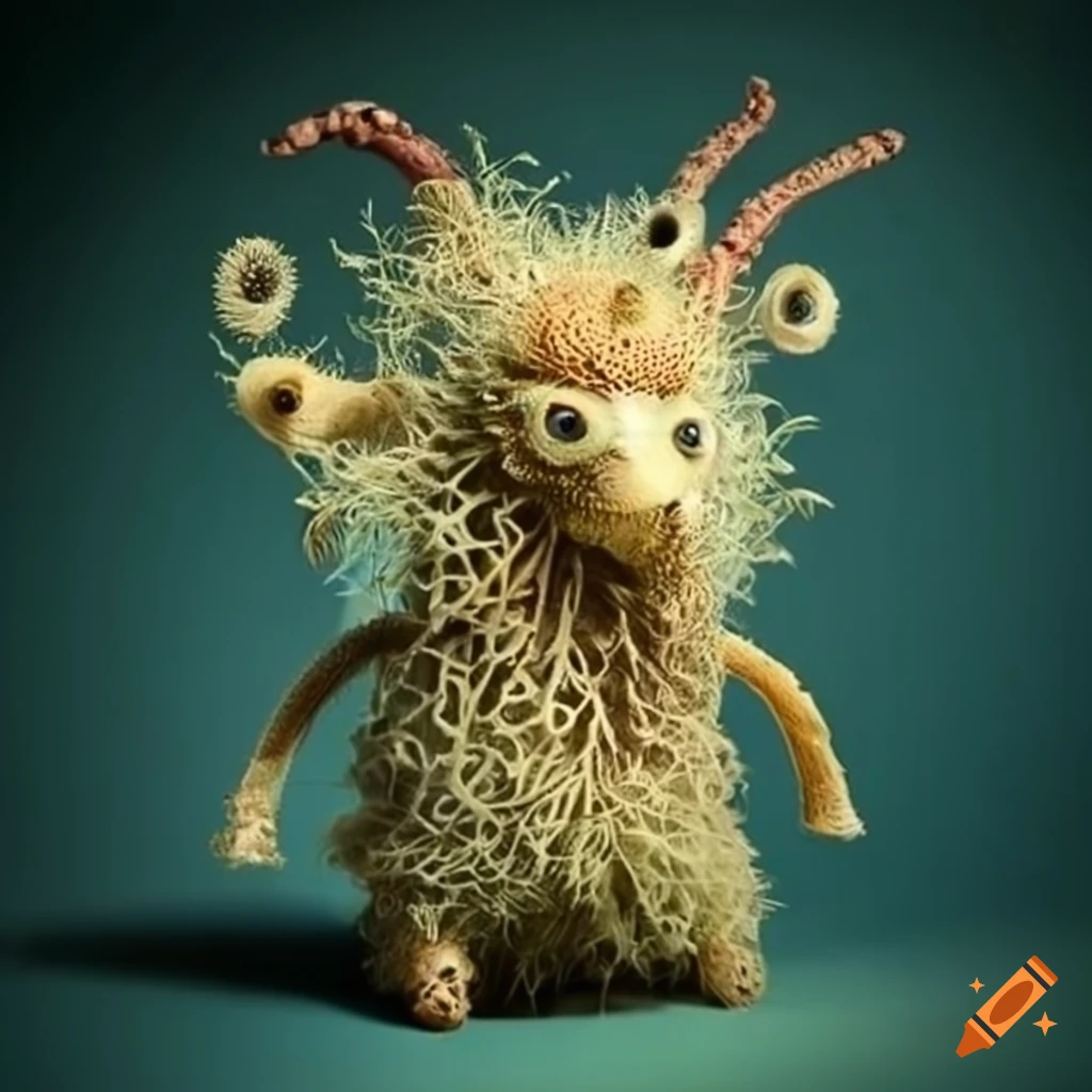 Artistic depiction of adorable moss and twig creatures on Craiyon