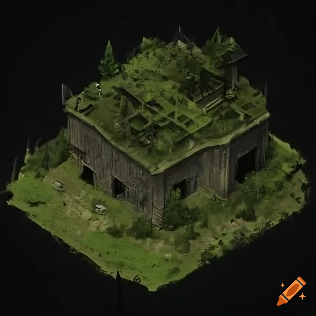 Detailed isometric concept art of a post-soviet landscape on Craiyon