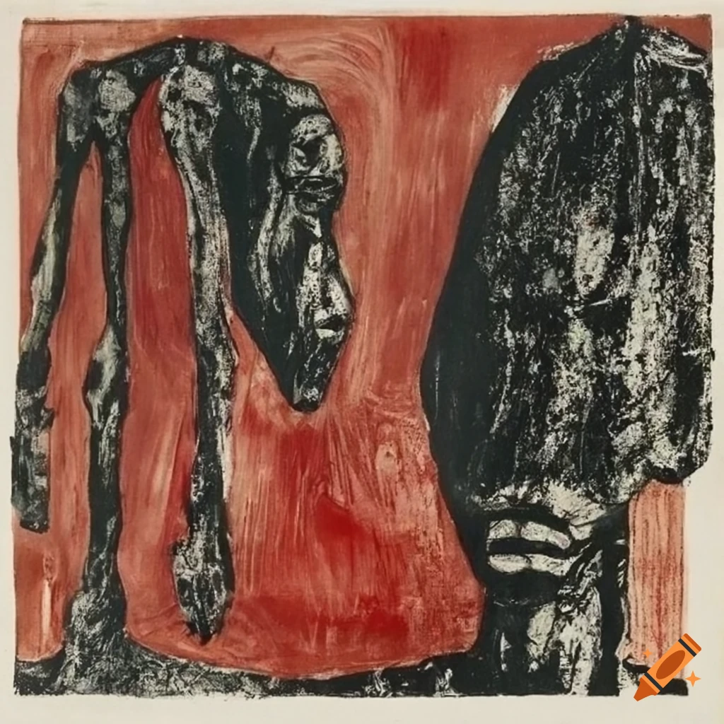 Female mannequin in a surrealist monoprint by giacometti on Craiyon