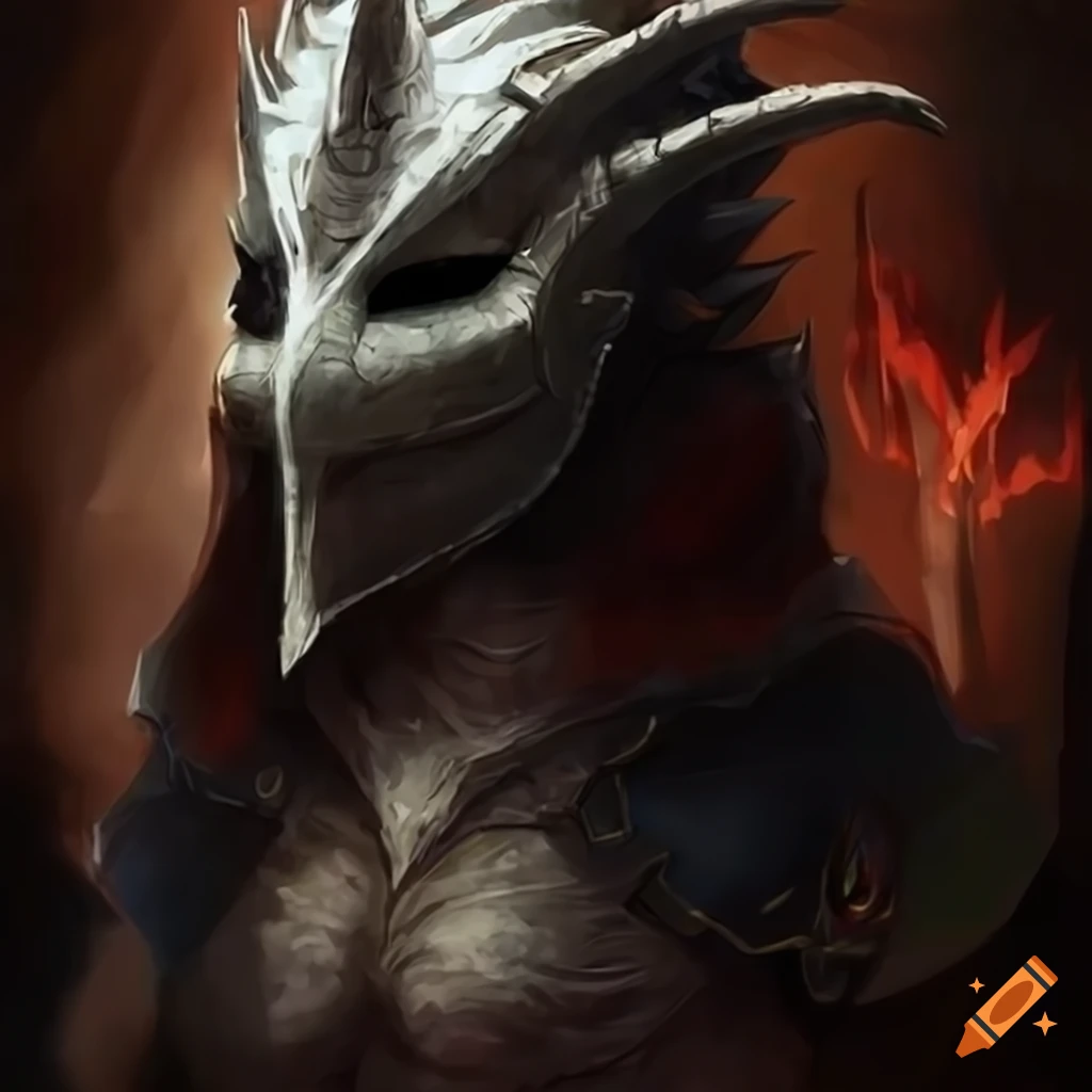 Concept art of a dragon lord helmet on Craiyon