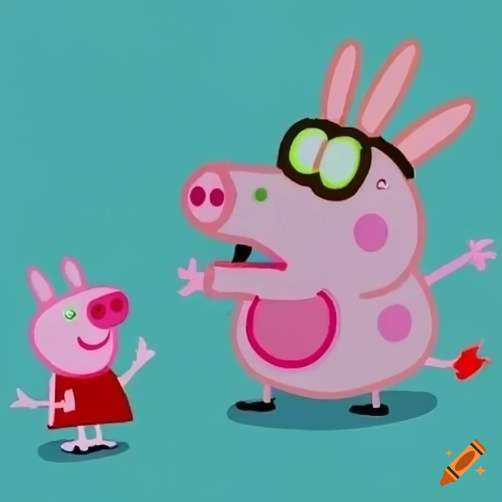 Characters from oggy, peppa pig and ben and holly on Craiyon