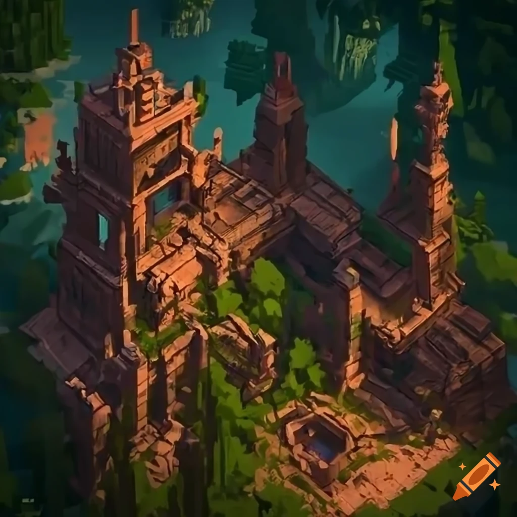 Intricate isometric concept art of outdoor nature terrain on Craiyon