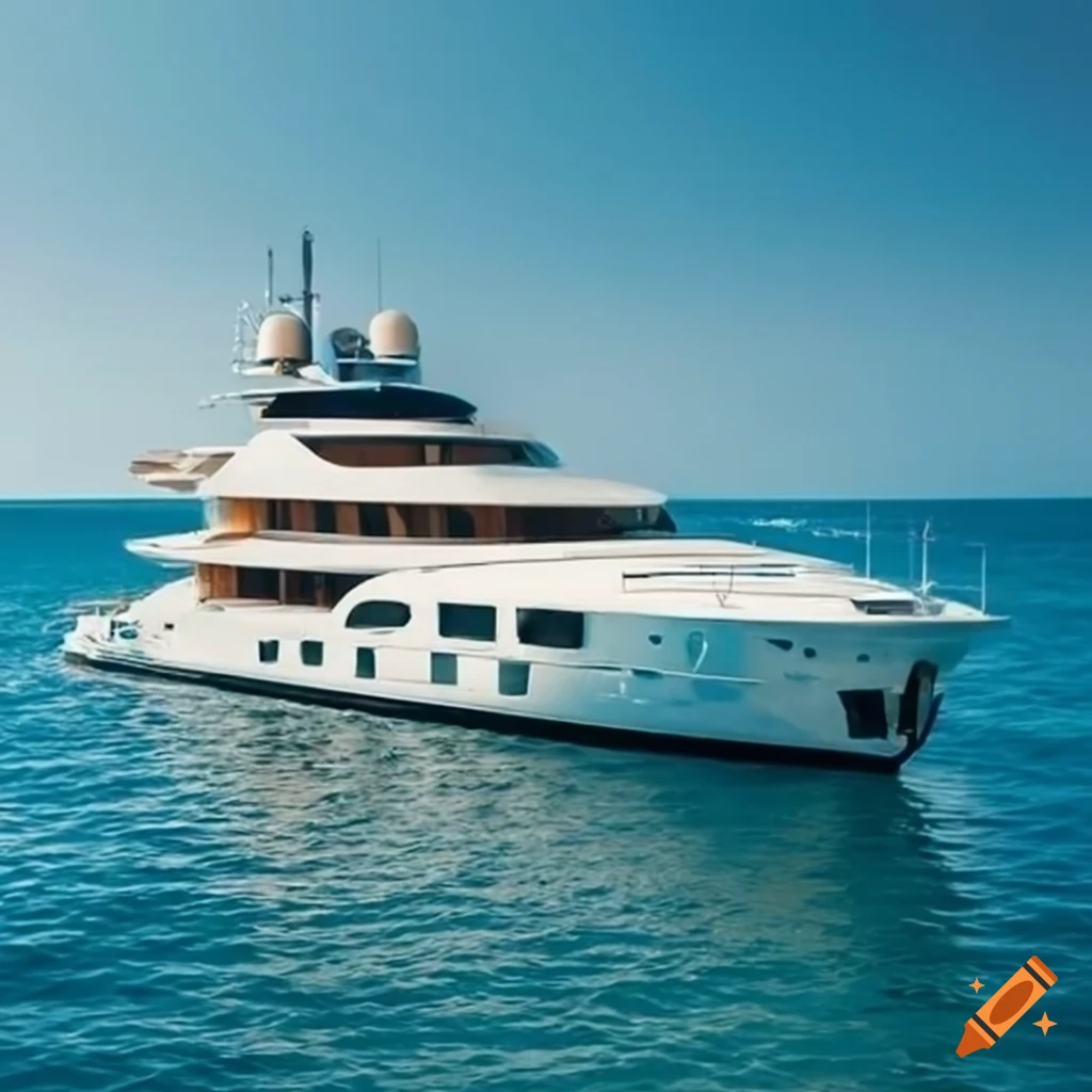 Luxury yacht on a sunny day at sea on Craiyon