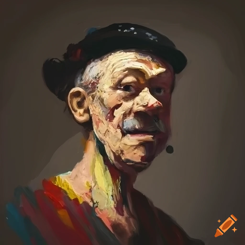 Expressive portrait inspired by leon kossoff and luc tuymans on Craiyon