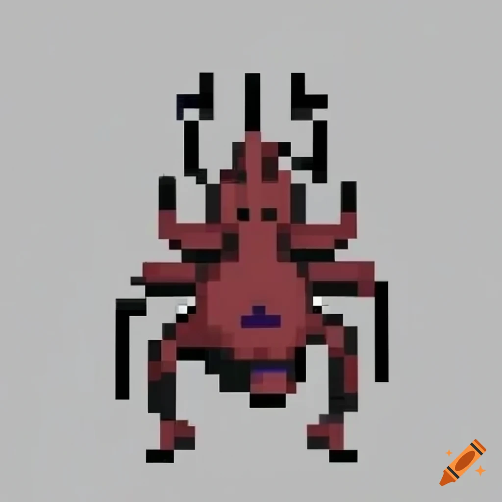 Scary pixel art of an alien bug