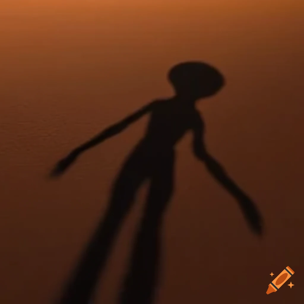 Shadow of an alien in the desert