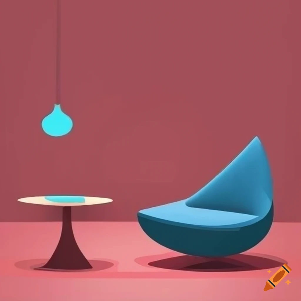 Minimalistic lounge room with simple vector shapes on Craiyon