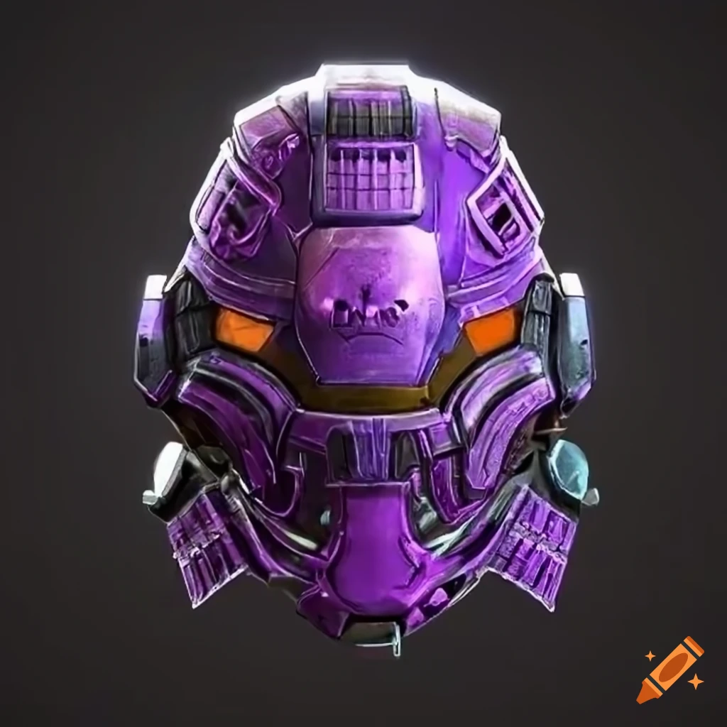 Sleek and battle-worn sci-fi helmet on Craiyon