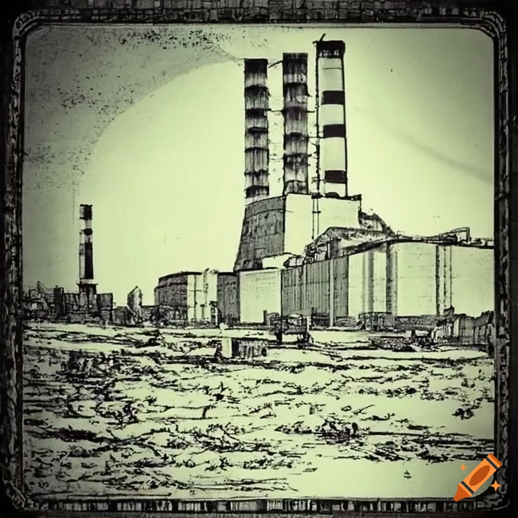 Retro image of the chernobyl power plant in 1986 on Craiyon