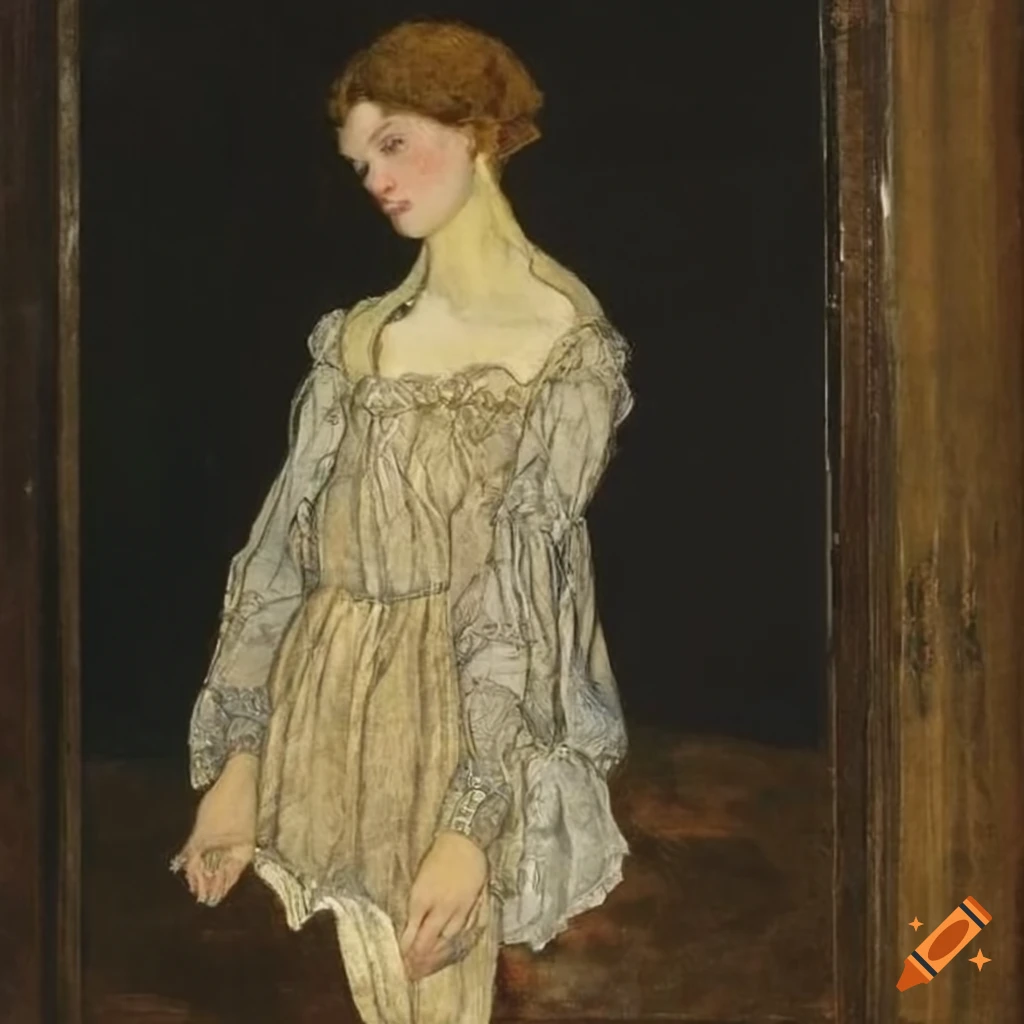 Painting of young women looking back