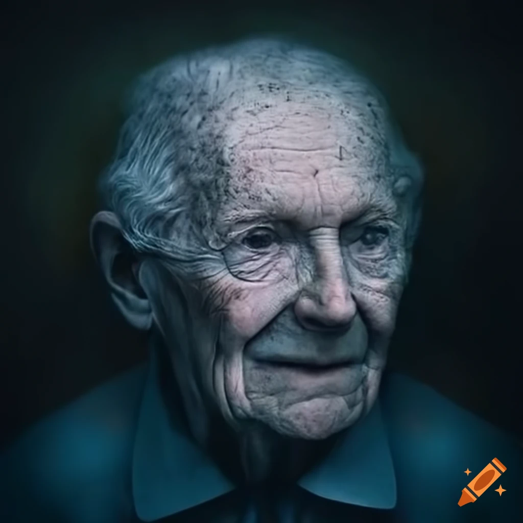 Elderly man in colorful suit smiling on Craiyon