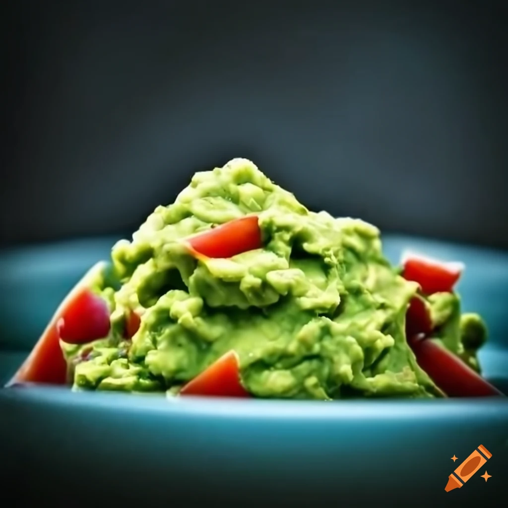 Rusty metal pot filled with guacamole on Craiyon