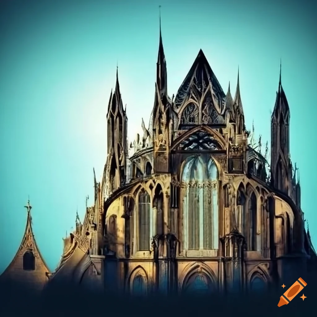 View of Medieval Paris with Elven and nouvea architectural elements on Craiyon