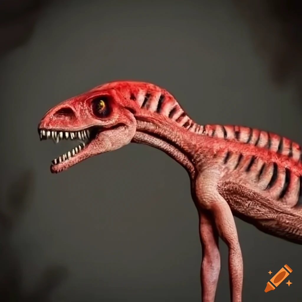Humanoid with a head resembling a deinonychus dinosaur on Craiyon