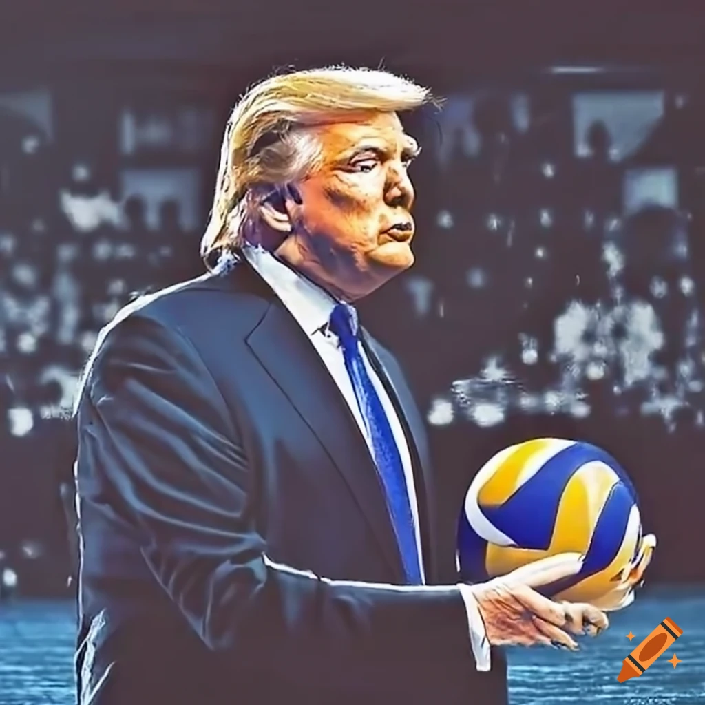 Image of a volleyball with donald trump's face on Craiyon