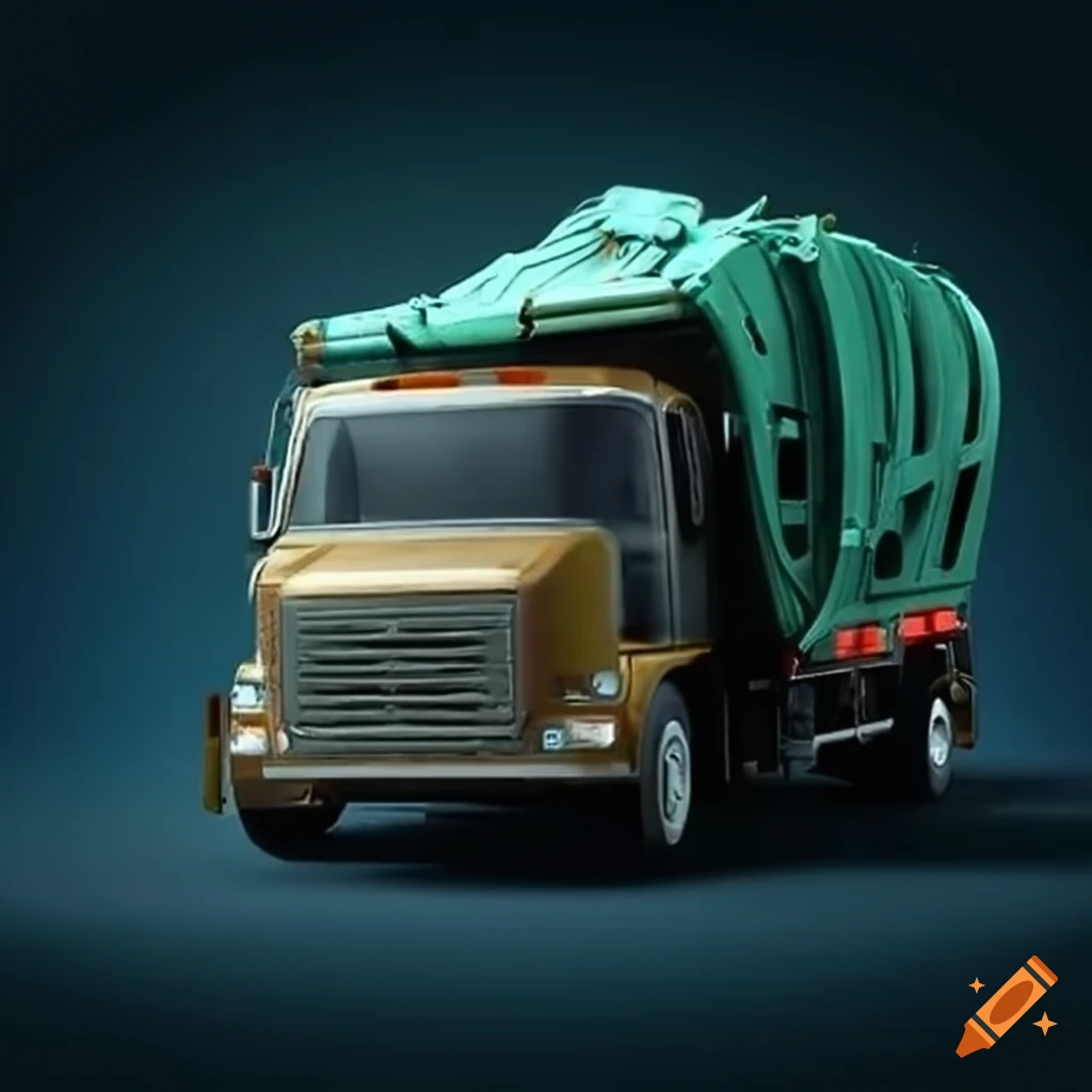 Garbage truck on duty on Craiyon