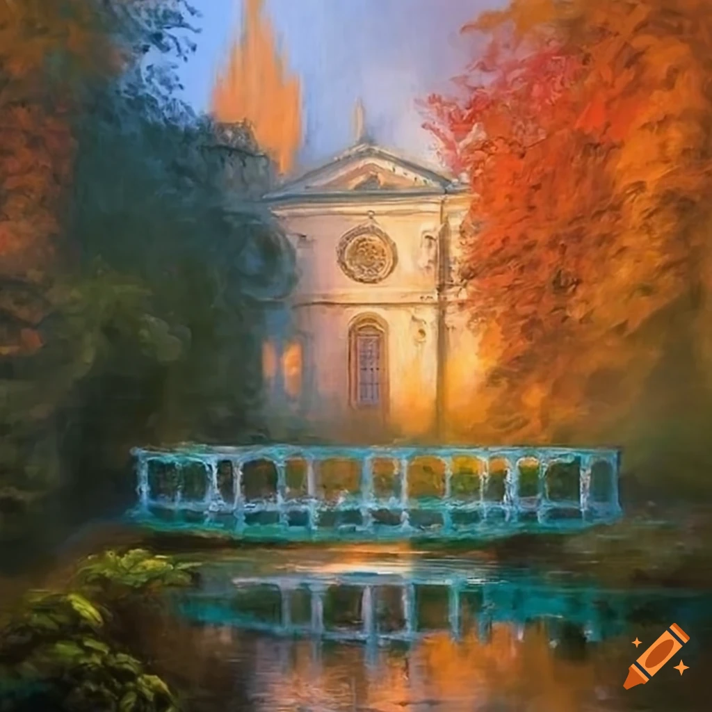 Monet style painting of a picturesque college campus on Craiyon