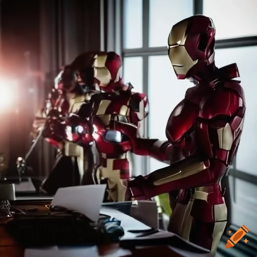 Iron man wielding a lightsaber on Craiyon