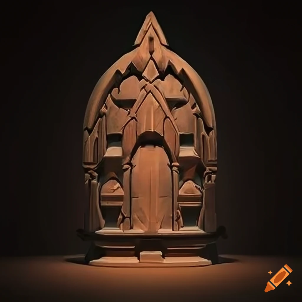 Detailed architectural stave carving artwork on Craiyon