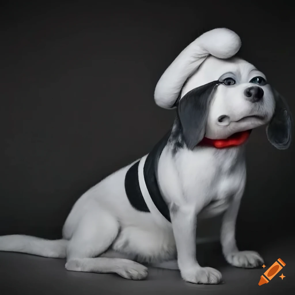 Cartoon dog resembling a smurf
