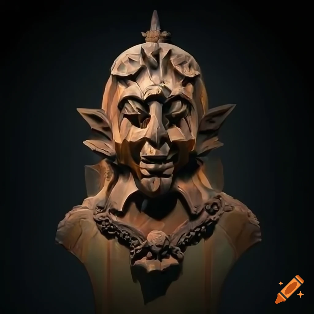 Detailed architectural stave carving artwork on Craiyon