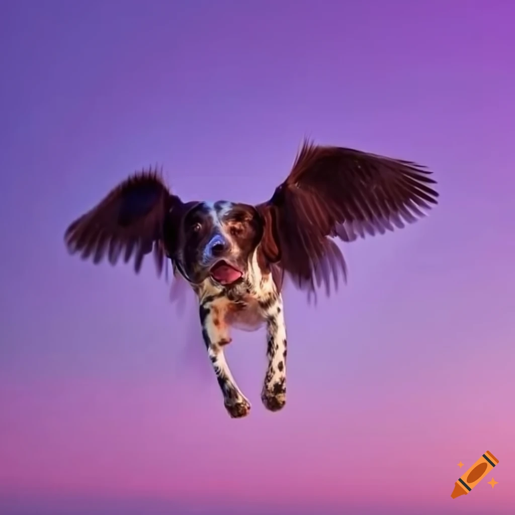 Beagle in flight on Craiyon