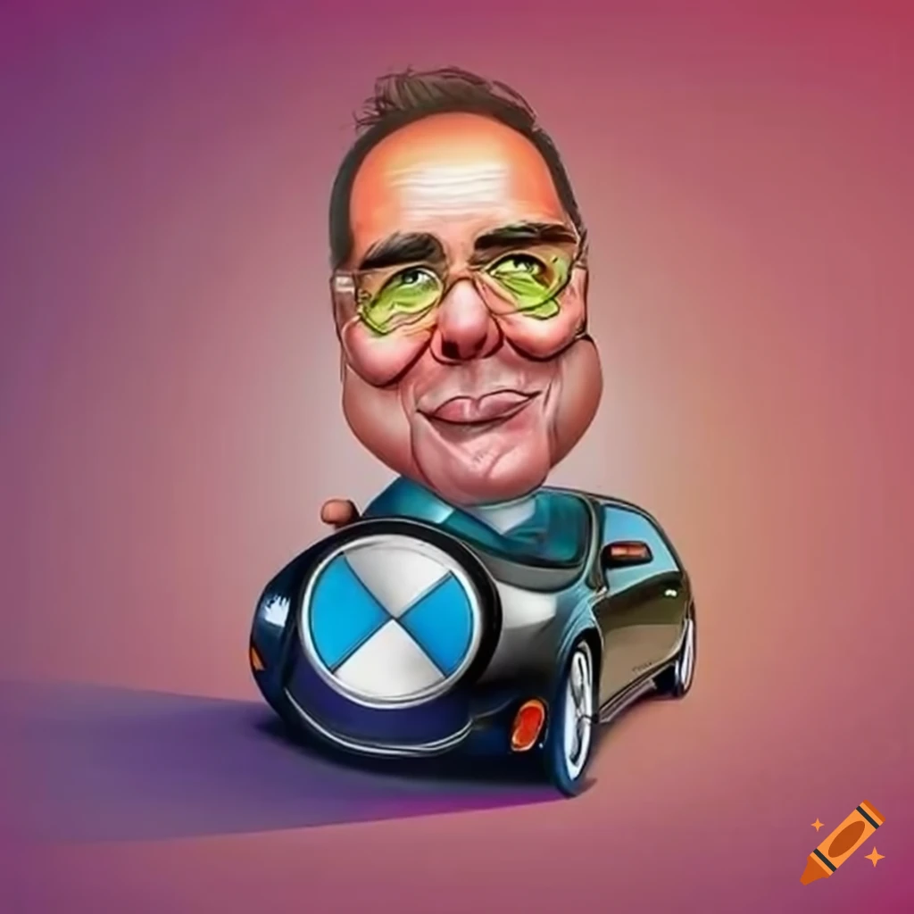 Satirical caricature of BMW drivers without turn signals on Craiyon