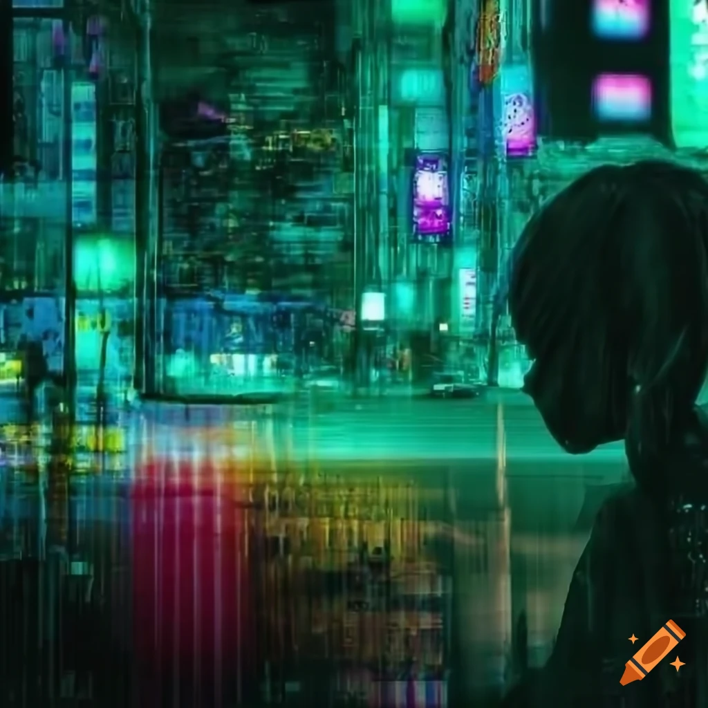 Illustrative portrait of a dejected anime character in a vibrant ...