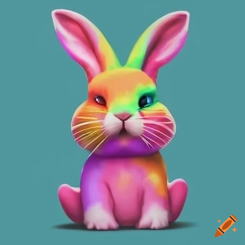 Rainbow rabbit on Craiyon
