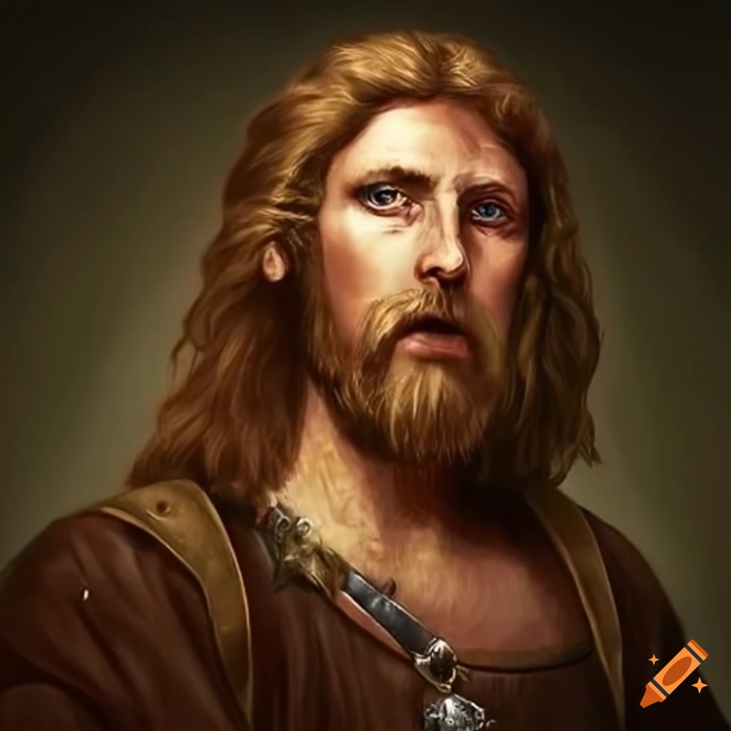 Portrait of a young anglo-saxon king on Craiyon