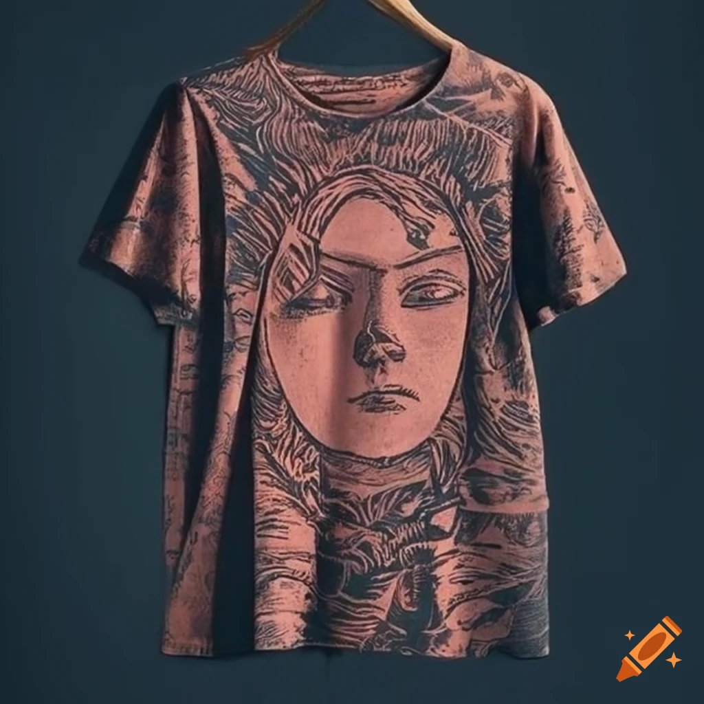 Woodblock print t-shirt design